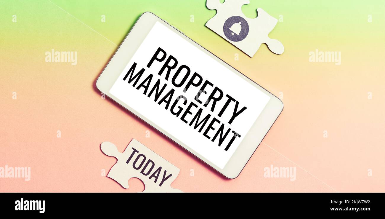 Conceptual display Property Management. Business idea Overseeing of ...
