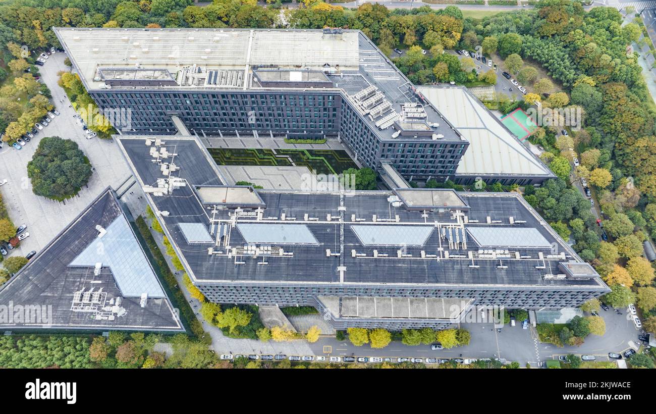 Aerial photos show the NetEase headquarters in Hangzhou City, east ...