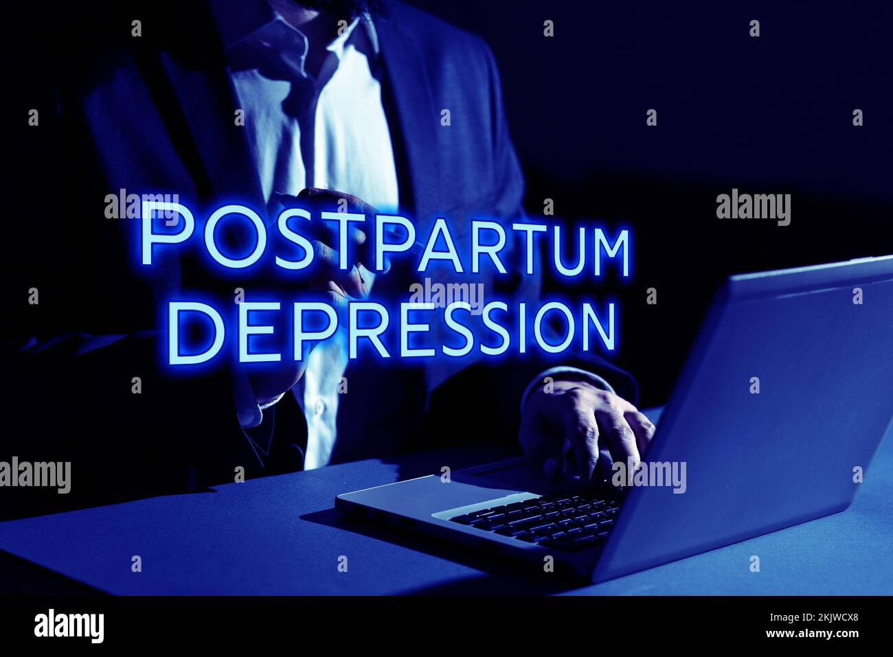 Conceptual display Postpartum Depression. Concept meaning a mood ...