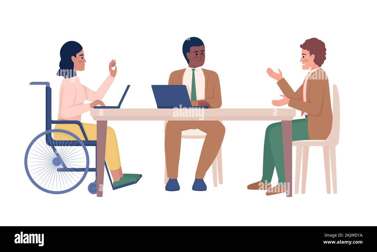 Inclusion in workplace semi flat color vector characters Stock Vector Image & Art - Alamy