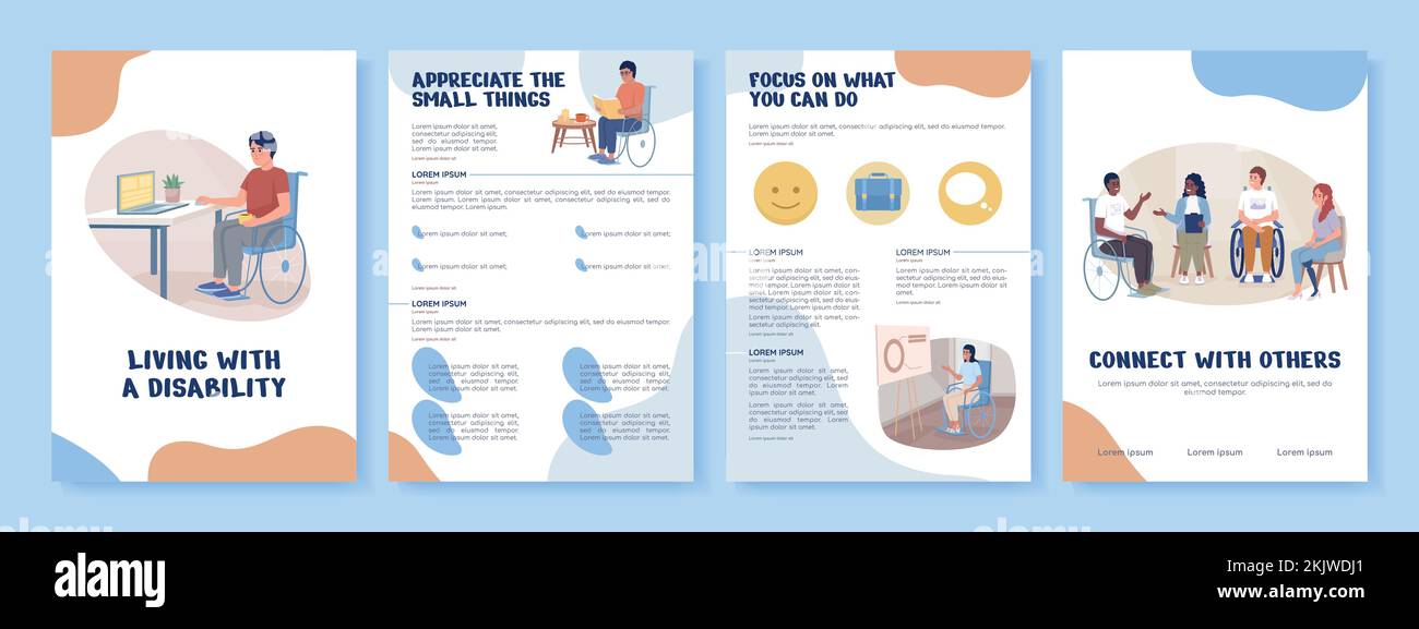 Living with disability flat vector brochure template Stock Vector Image ...