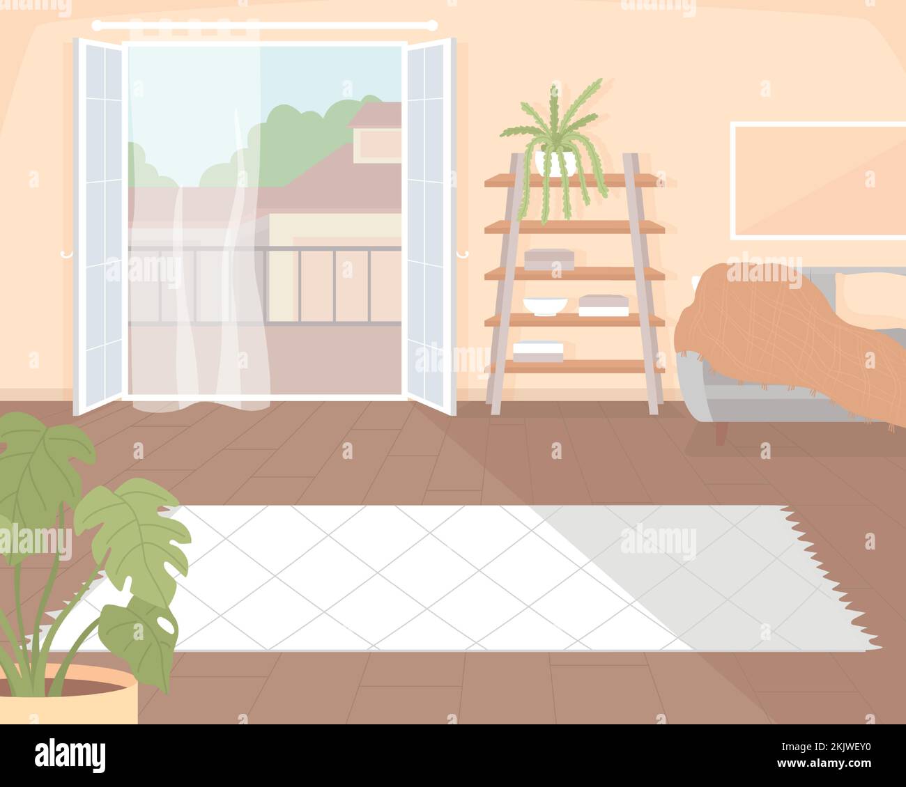 Hotel room balcony view Stock Vector Images - Alamy