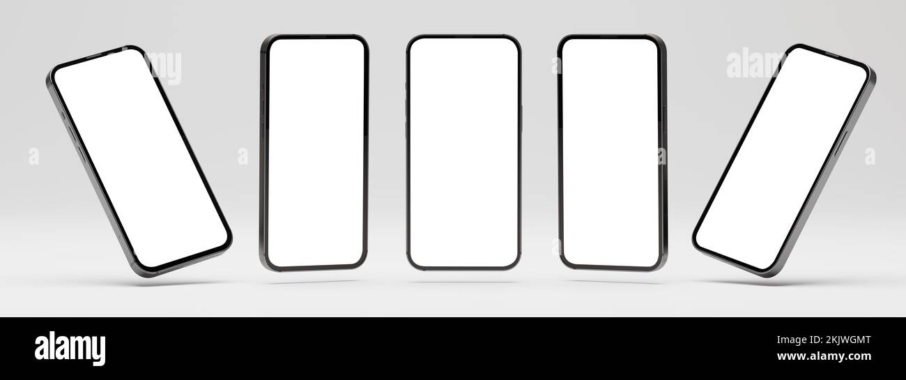 Realistic smartphone mockup. Mobile phone display, device screen frame ...