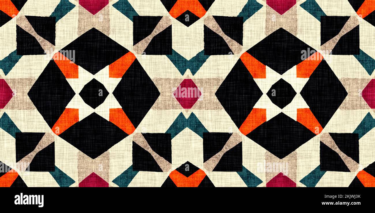 Quilted Americana geo seamless border. Cottagecore repeat retro ribbon ...