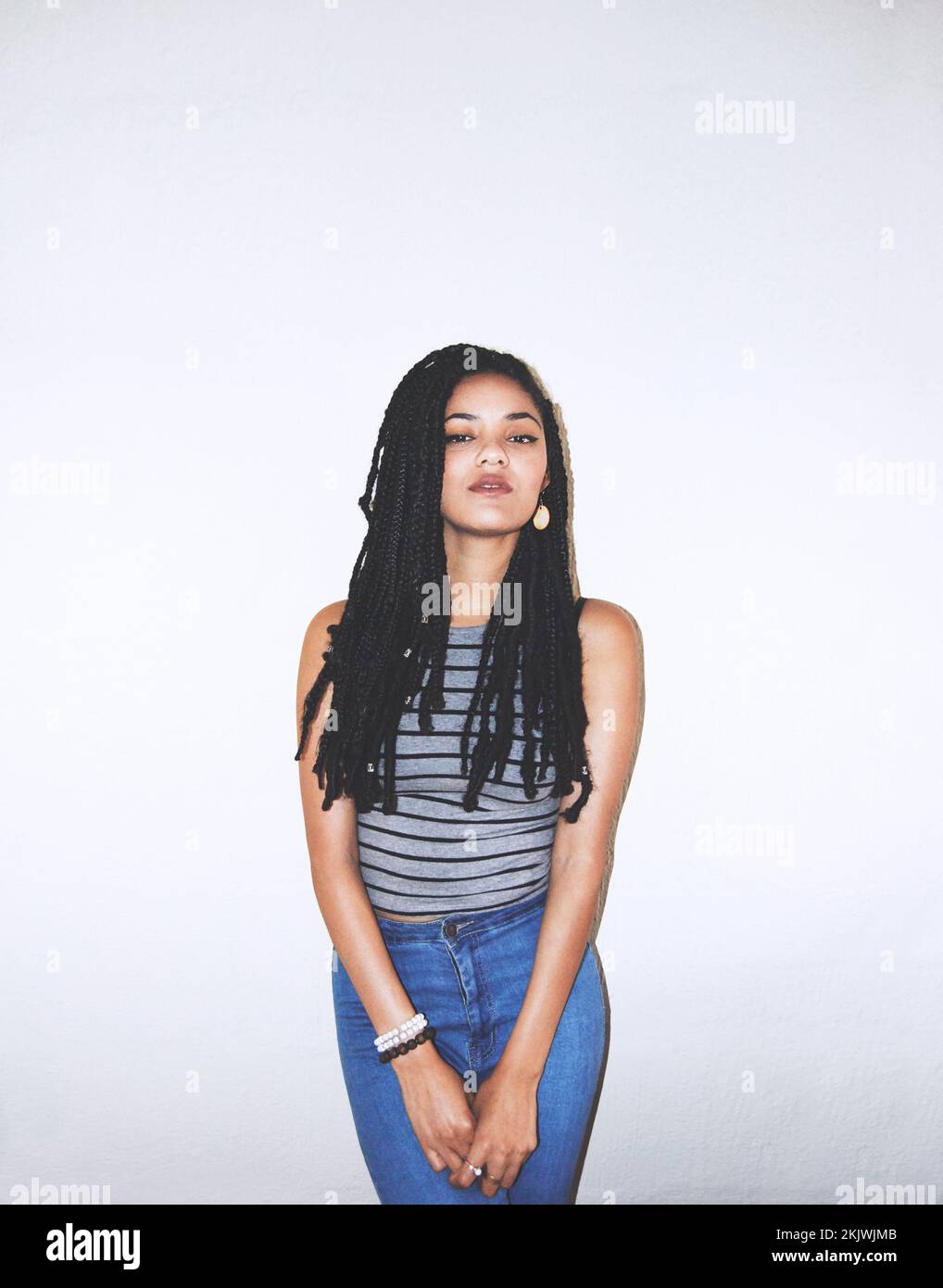 Young female model braids hi-res stock photography and images - Alamy