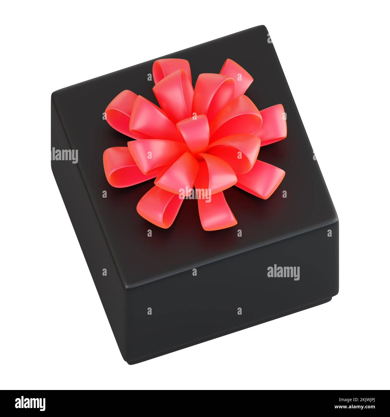 Realistic black gift box with red ribbon bow. Concept of abstract ...