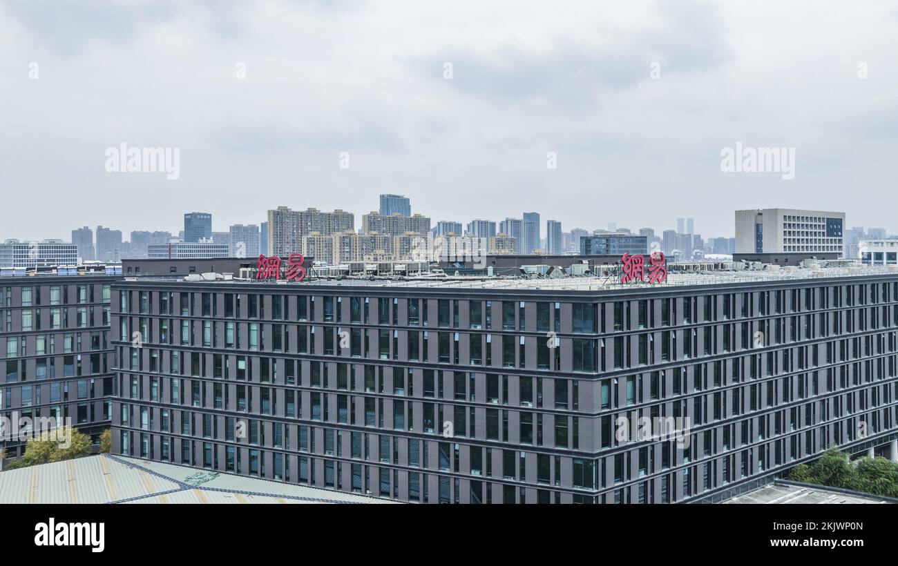 Aerial photos show the NetEase headquarters in Hangzhou City, east ...