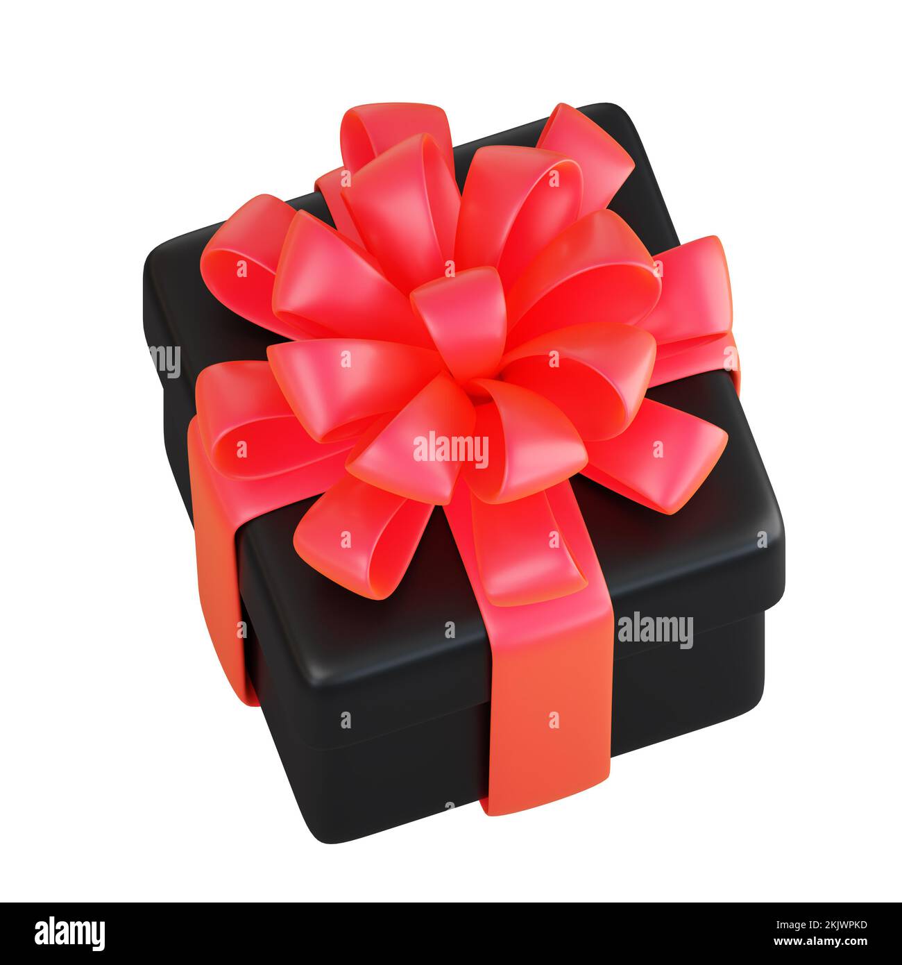 Realistic black gift box with red ribbon bow. Concept of abstract ...