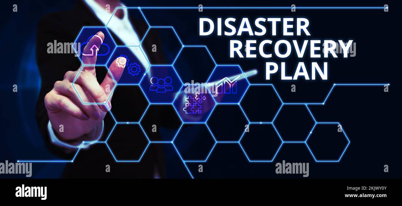Hand writing sign Disaster Recovery Plan. Internet Concept having ...