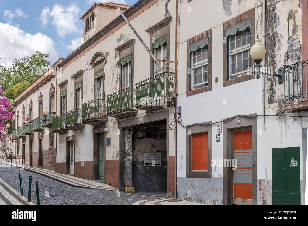FUNCHAL, 2022 october 11, cityscape with traditional houses on uphill ...