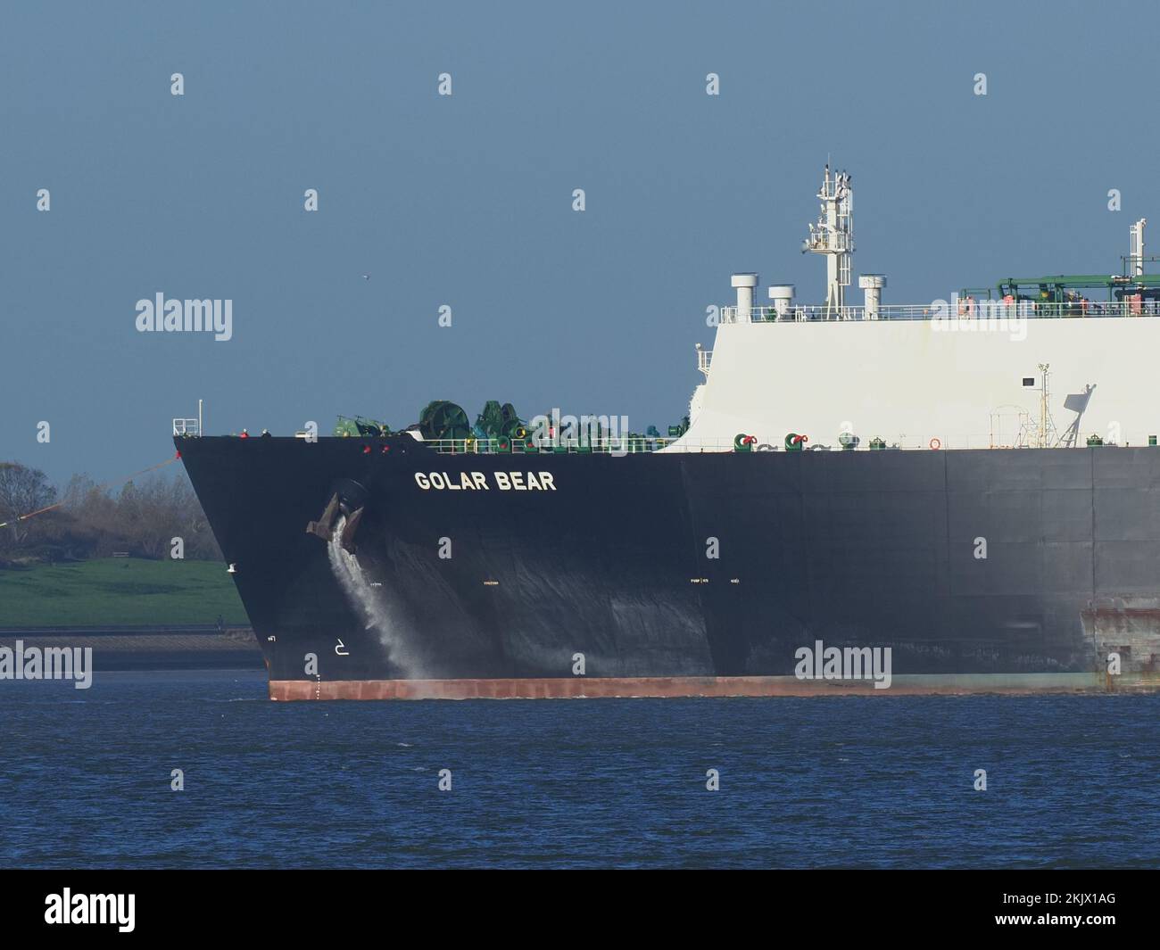 Sheerness, Kent, UK. 25th Nov, 2022. Gas ship Golar Bear arriving from Lake Charles, USA passes ...