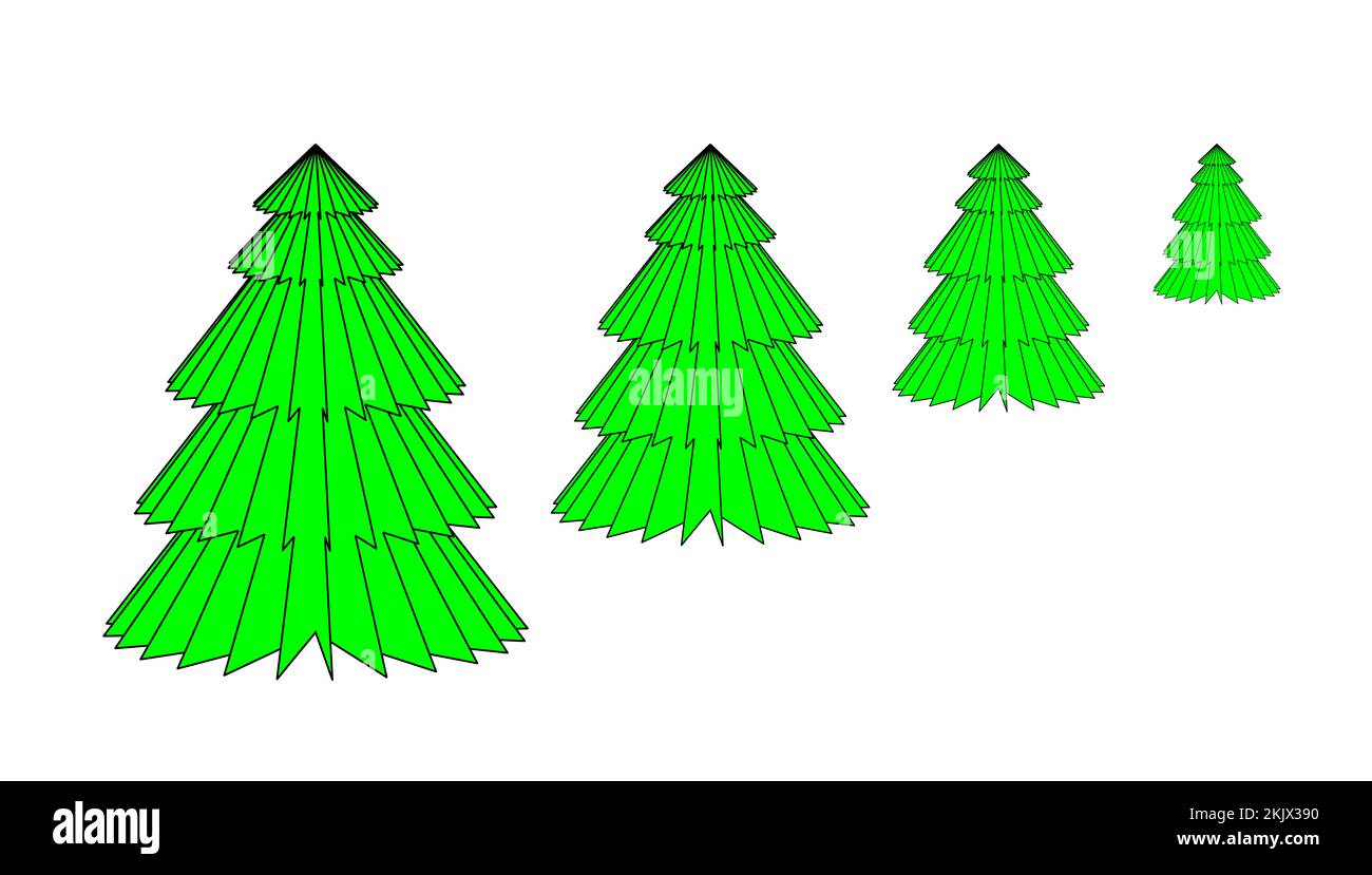 prototype pine, fir tree in full size 3d graphics for green pine forest ...