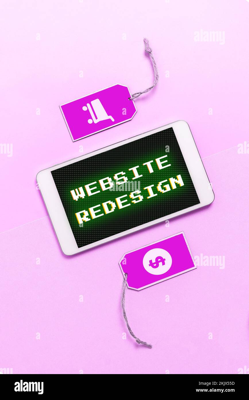 Writing displaying text Website Redesign. Business overview modernize ...