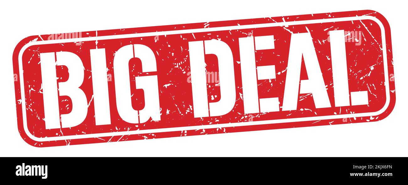 BIG DEAL text written on red grungy stamp sign Stock Photo - Alamy