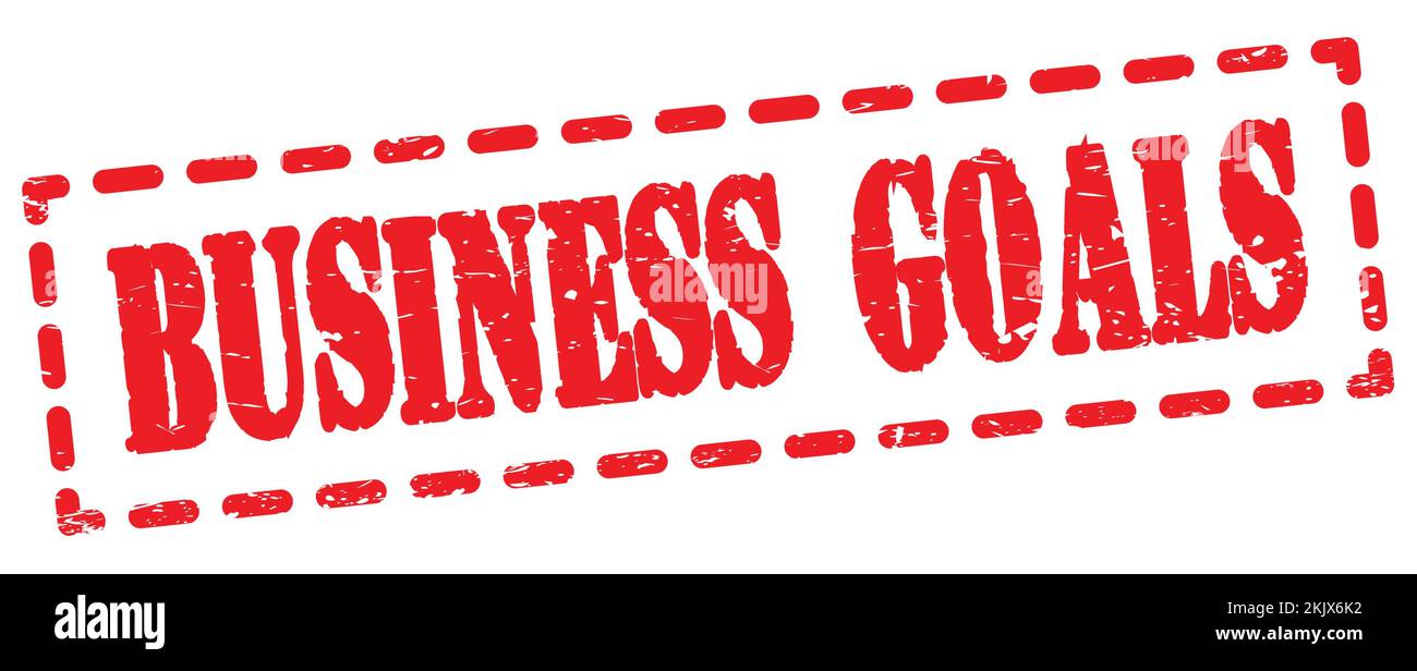 BUSINESS GOALS text written on red dash stamp sign Stock Photo - Alamy