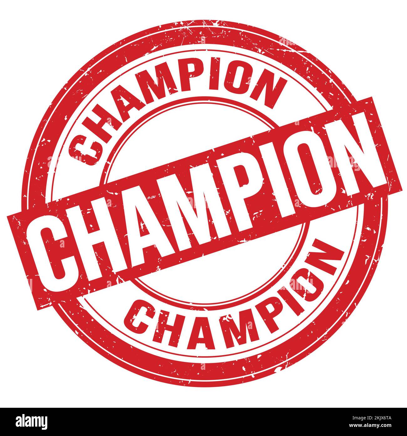CHAMPION text written on red round grungy stamp sign Stock Photo - Alamy