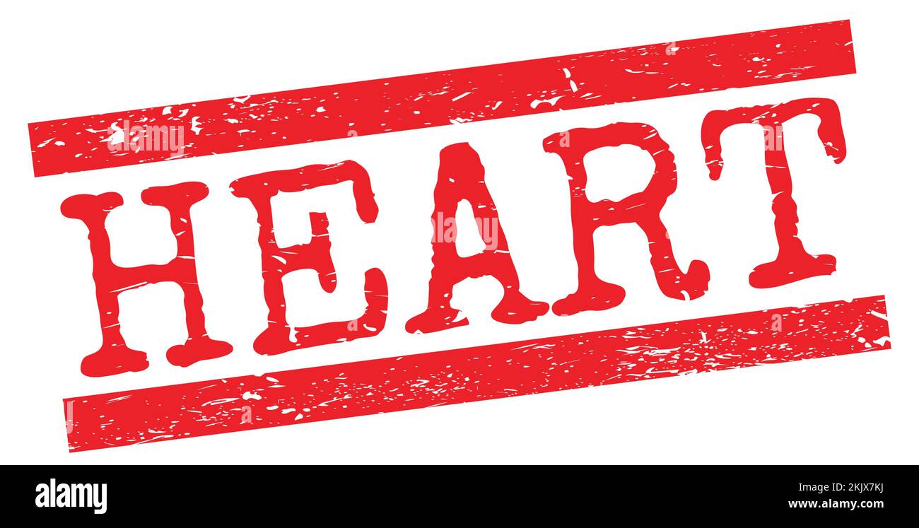 HEART text written on red grungy lines stamp sign Stock Photo - Alamy