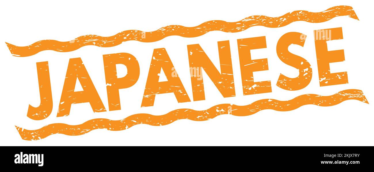 JAPANESE text written on orange lines stamp sign Stock Photo - Alamy
