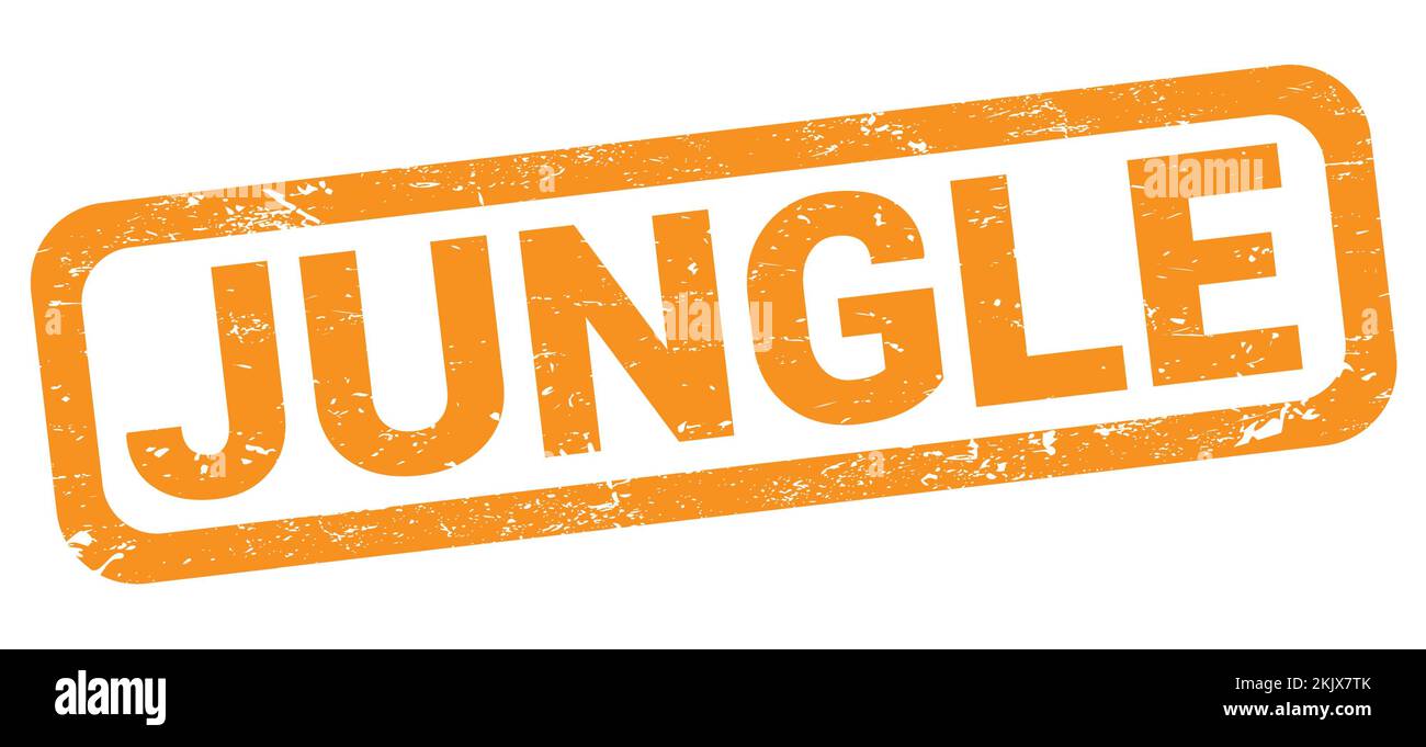 JUNGLE text written on orange rectangle stamp sign Stock Photo - Alamy