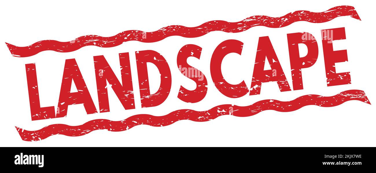 LANDSCAPE text written on red lines stamp sign Stock Photo - Alamy