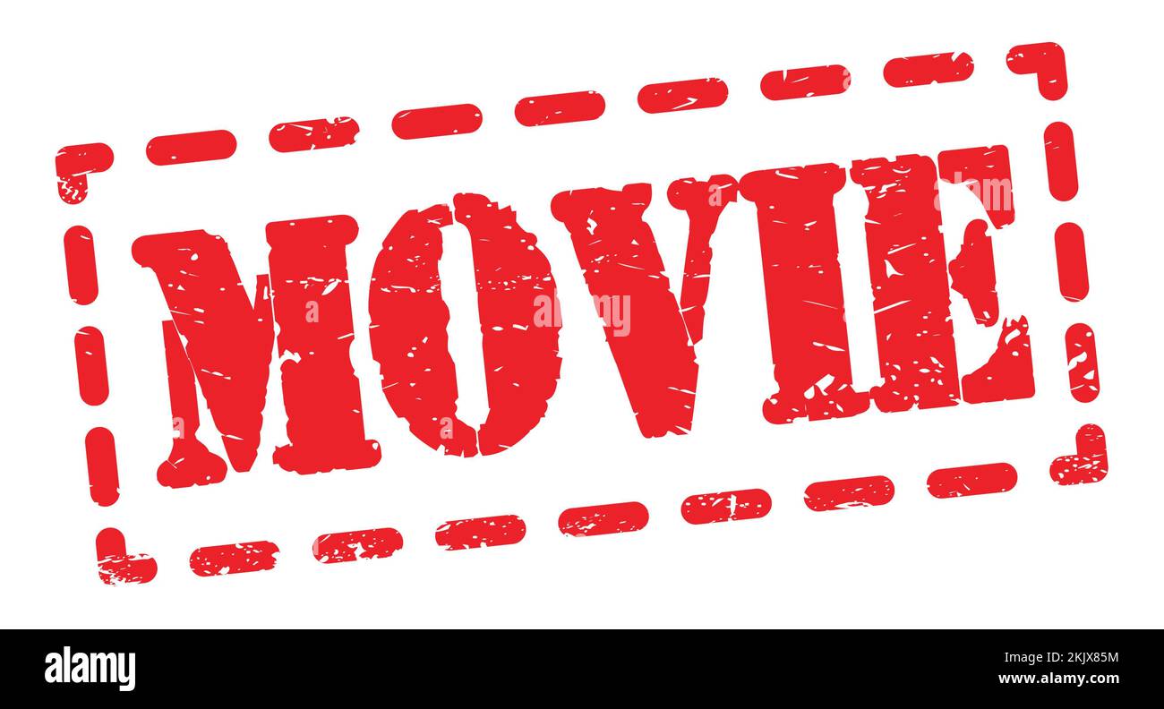 MOVIE text written on red dash stamp sign Stock Photo - Alamy
