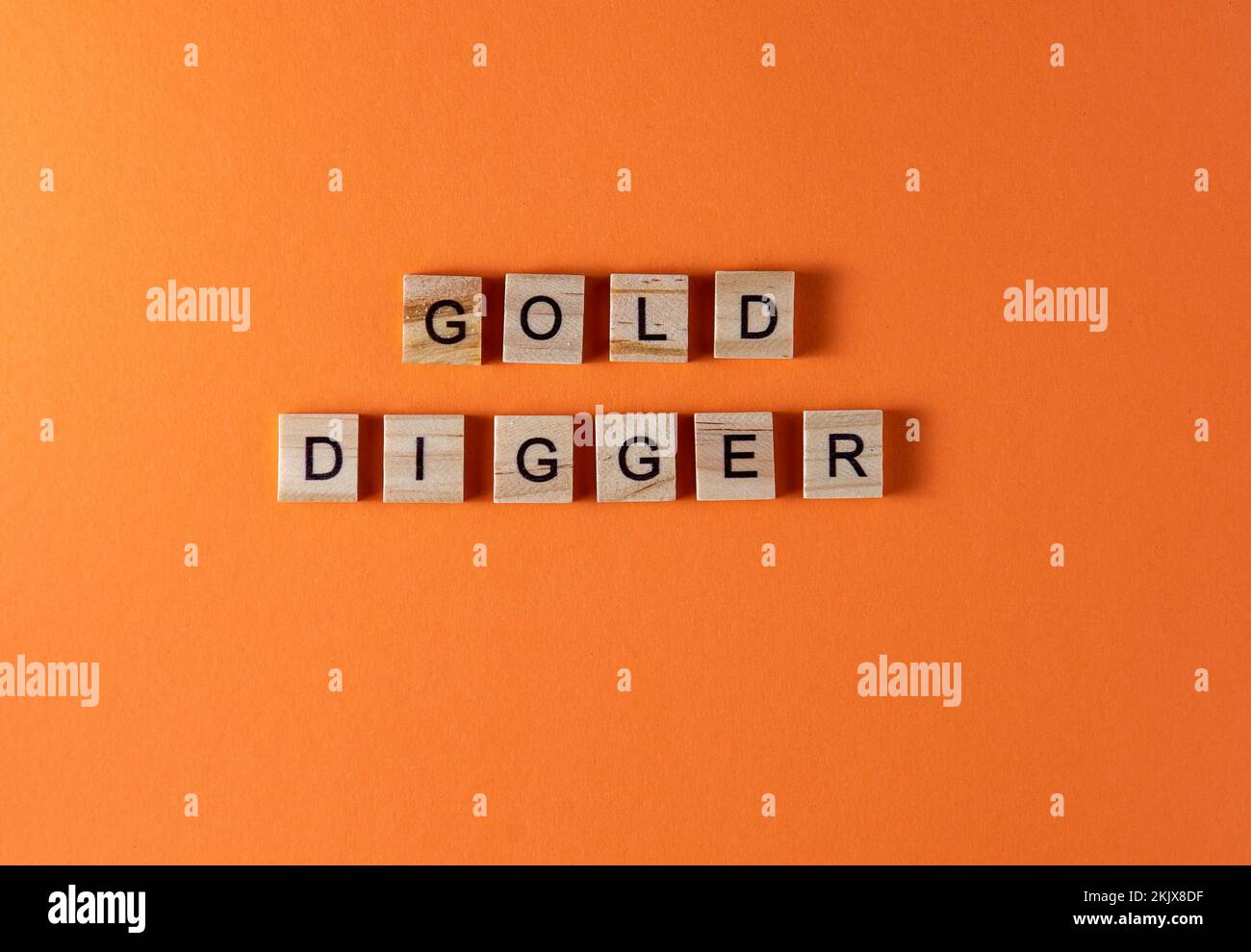 Gold digger word phrase in wooden letters. Motivation and slogan ...