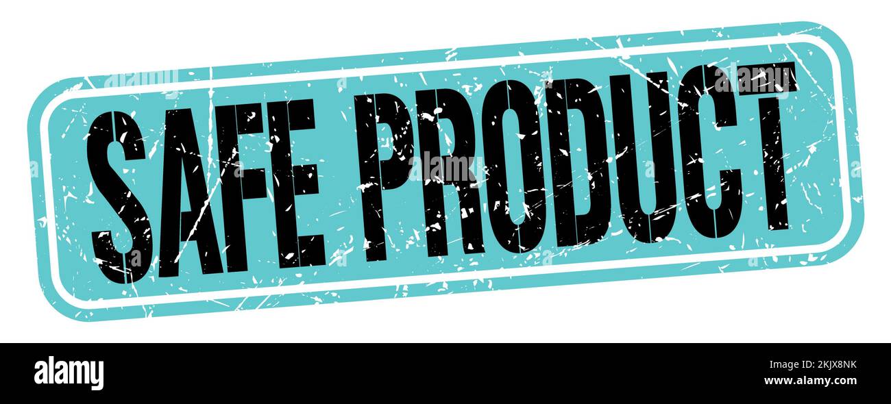 SAFE PRODUCT text written on blue-black grungy stamp sign Stock Photo ...