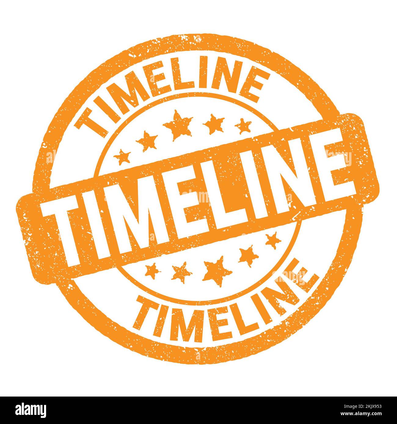 TIMELINE text written on orange grungy stamp sign Stock Photo - Alamy