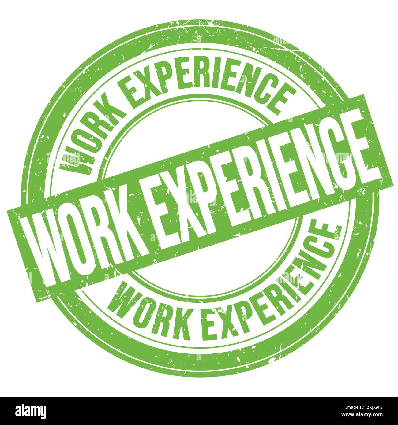 WORK EXPERIENCE text written on green round grungy stamp sign Stock ...