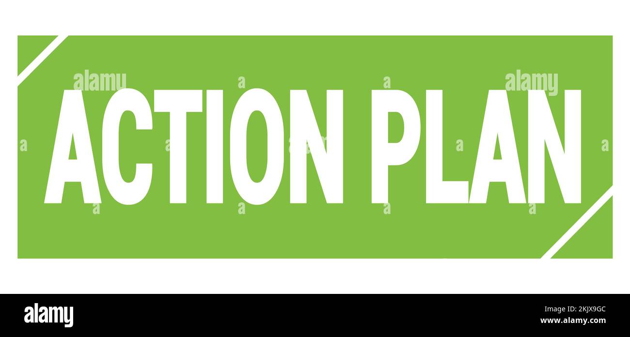 ACTION PLAN text written on green grungy stamp sign Stock Photo - Alamy