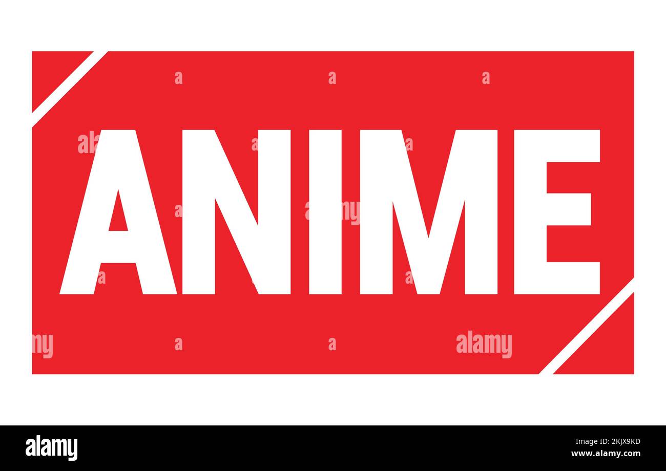 ANIME text written on red rectangle stamp sign Stock Photo - Alamy