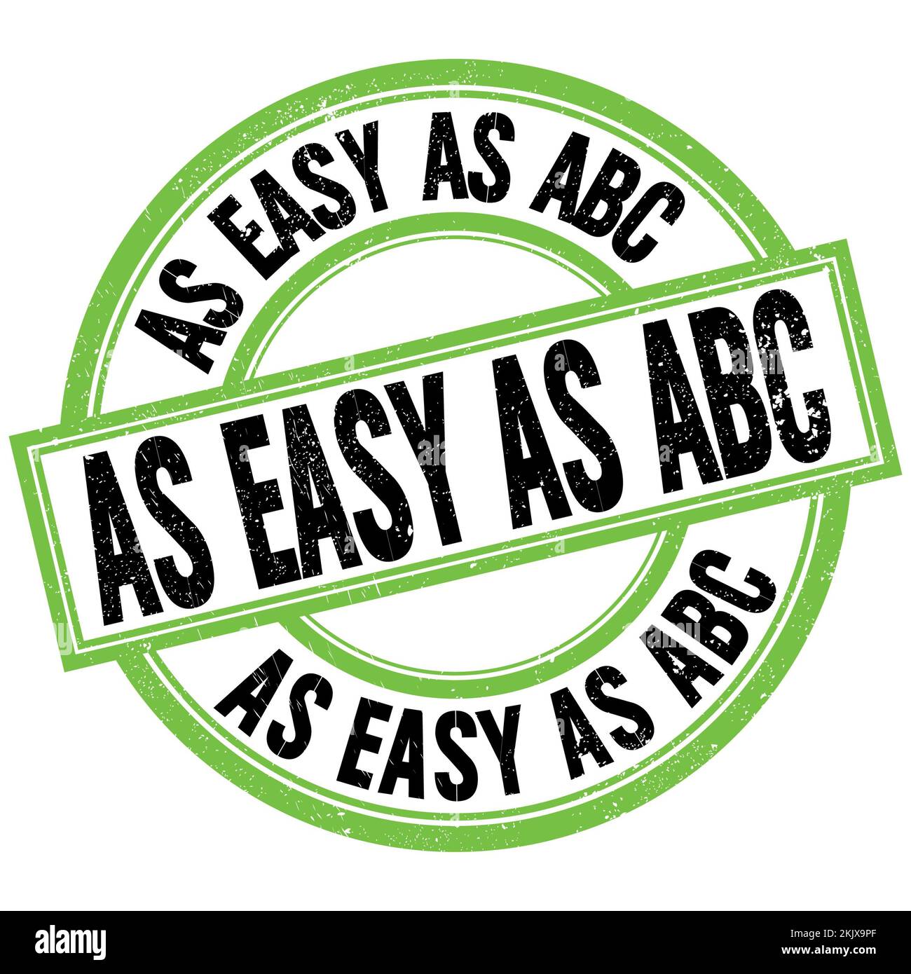 AS EASY AS ABC text written on green-black round stamp sign Stock Photo ...