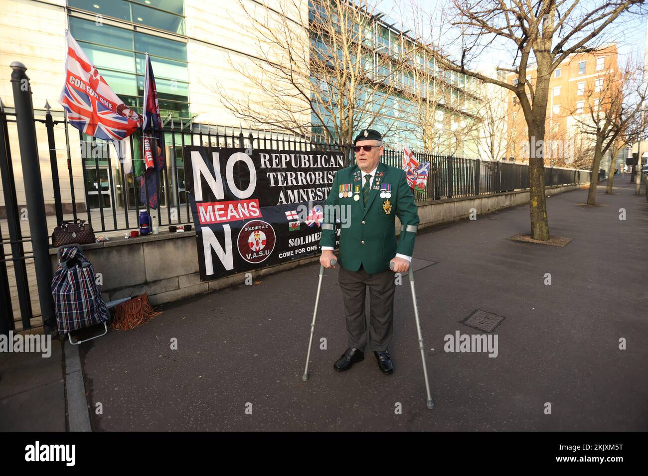 Former Ulster Defence Regiment (UDR) soldier Raymond Crawford, outside ...