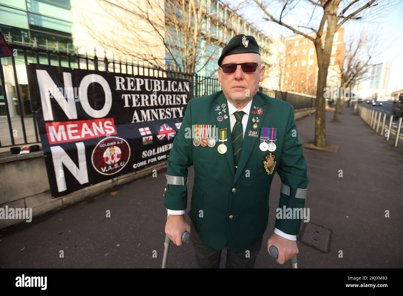 Former Ulster Defence Regiment (UDR) soldier Raymond Crawford, outside ...
