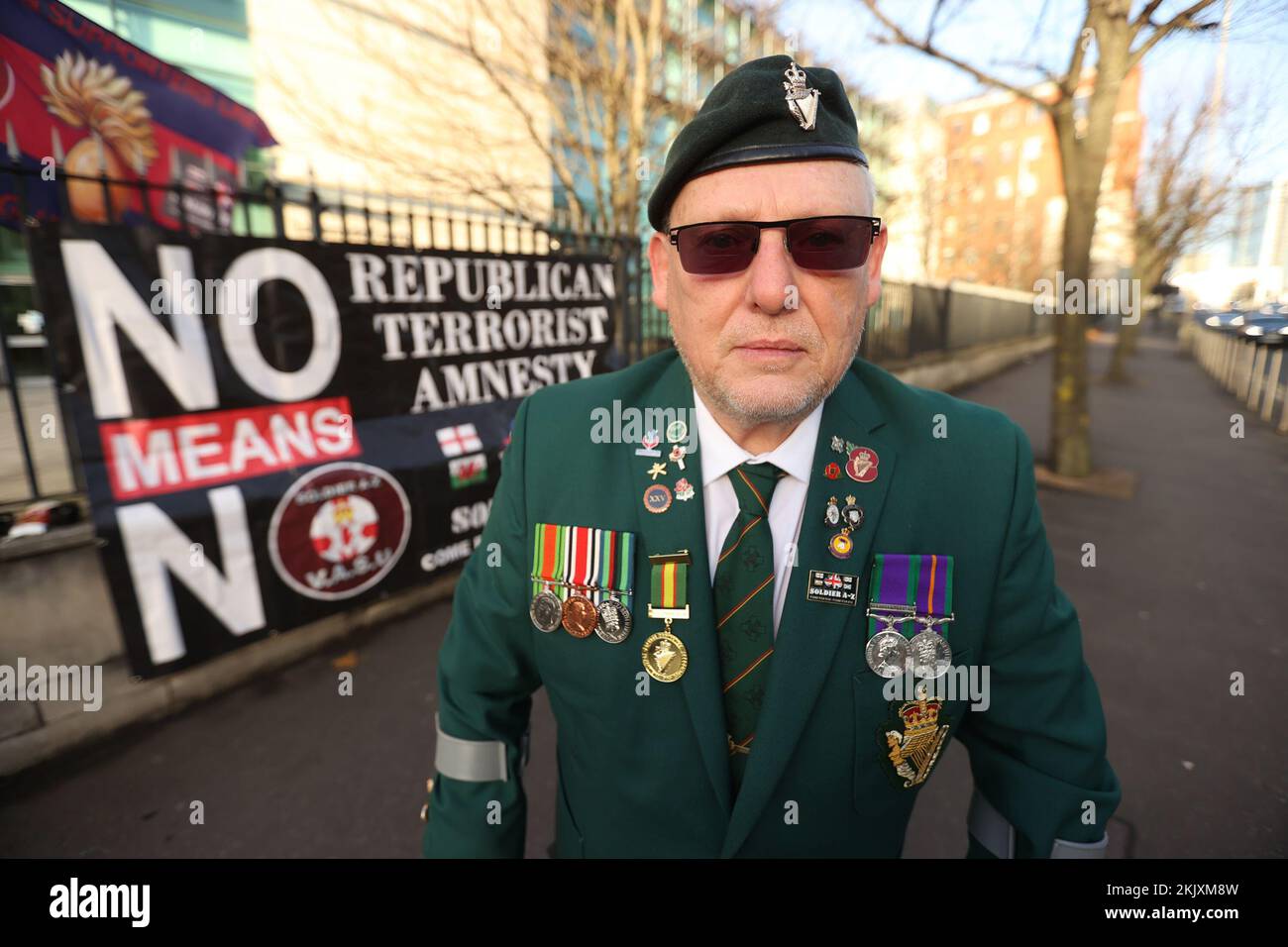 Former Ulster Defence Regiment (UDR) soldier Raymond Crawford, outside ...