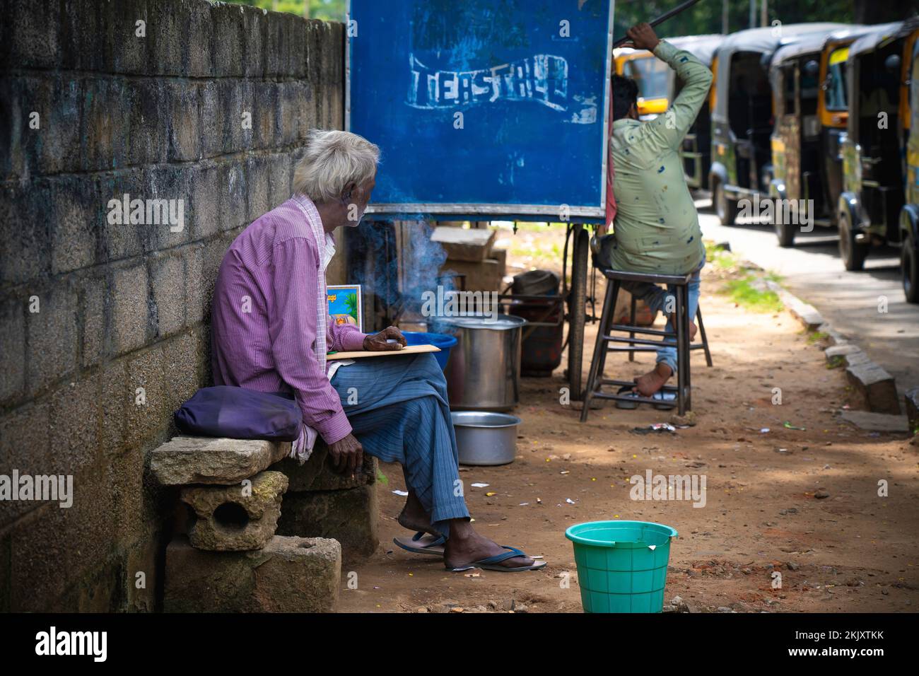 Indian street life style at Mysore city 17 September 2022 Stock Photo ...