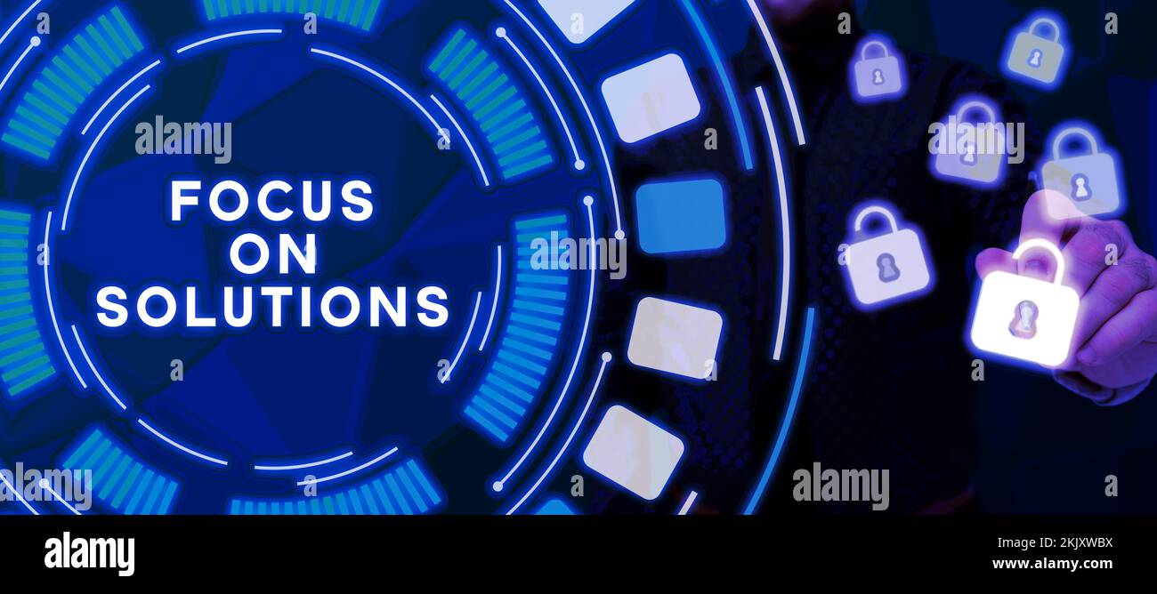 Text caption presenting Focus On Solutions. Business overview powerful ... Text caption presenting Focus On Solutions. Business overview powerful ...
