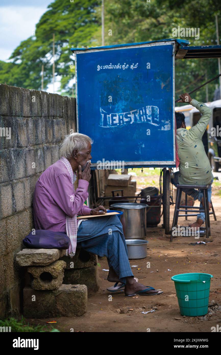 Indian street life style at Mysore city 17 September 2022 Stock Photo ...