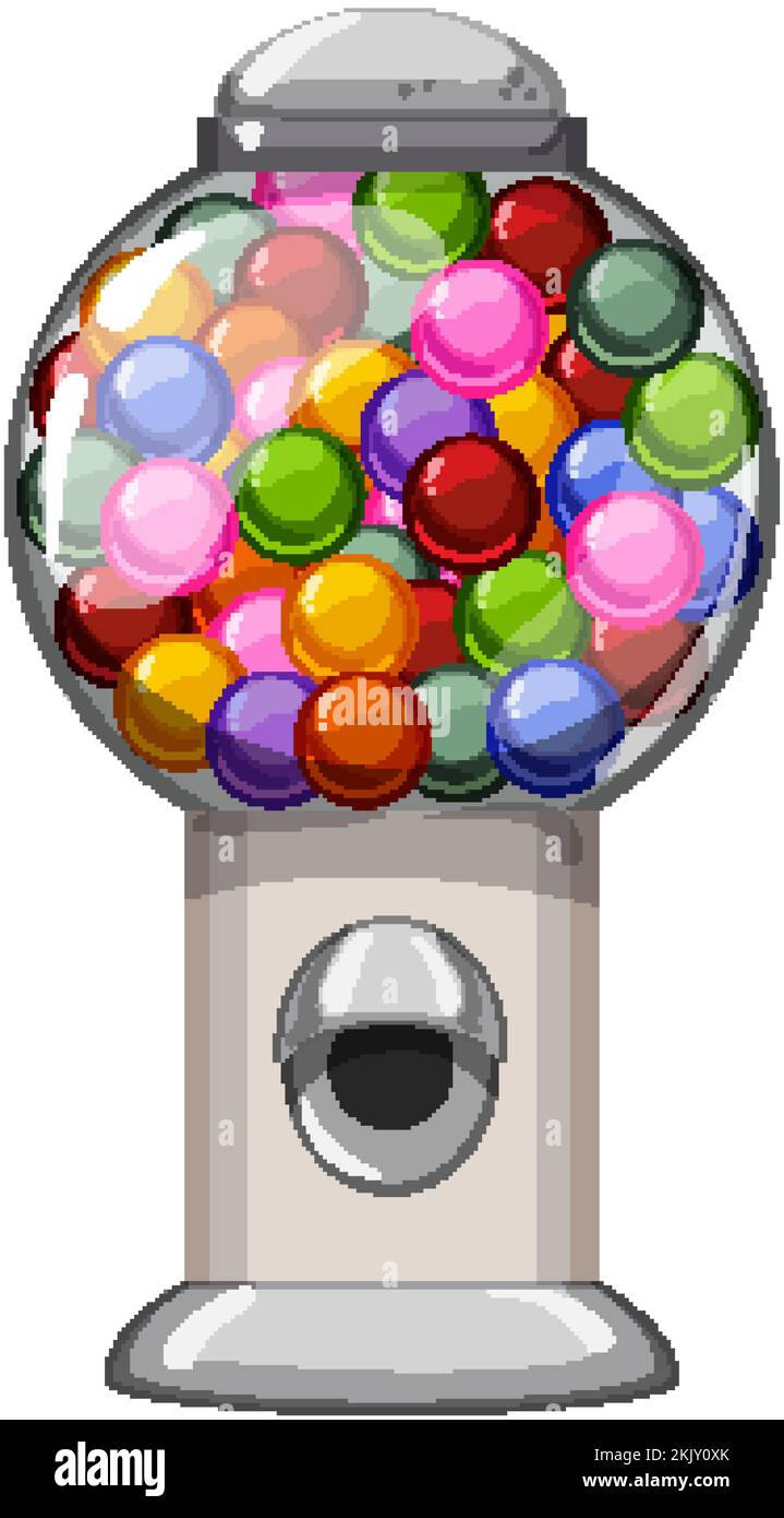 candy bubblegum machine cartoon vector illustration Stock Vector Image ...