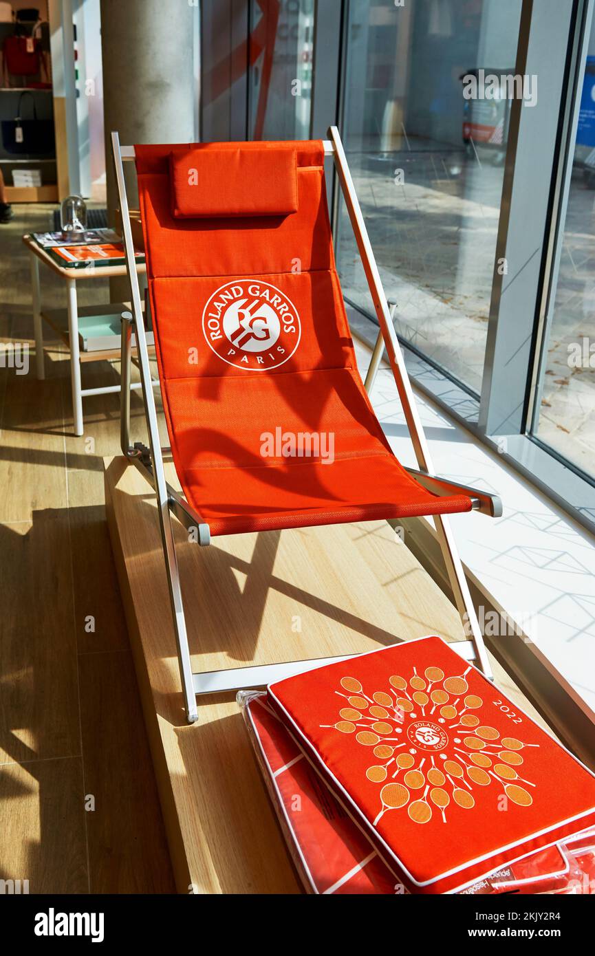 Souvenirs in the official store at Roland Garros tennis complex in ...