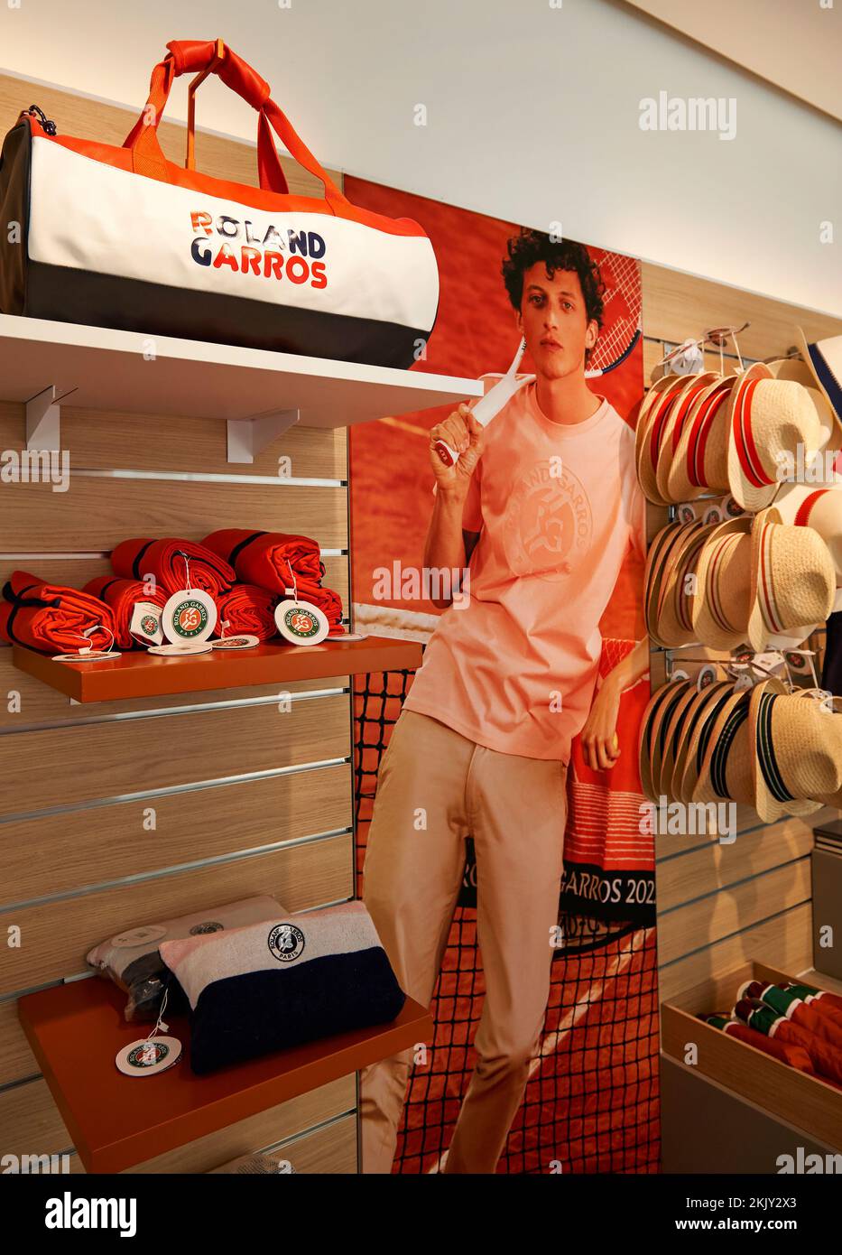 Souvenirs in the official store at Roland Garros tennis complex in ...