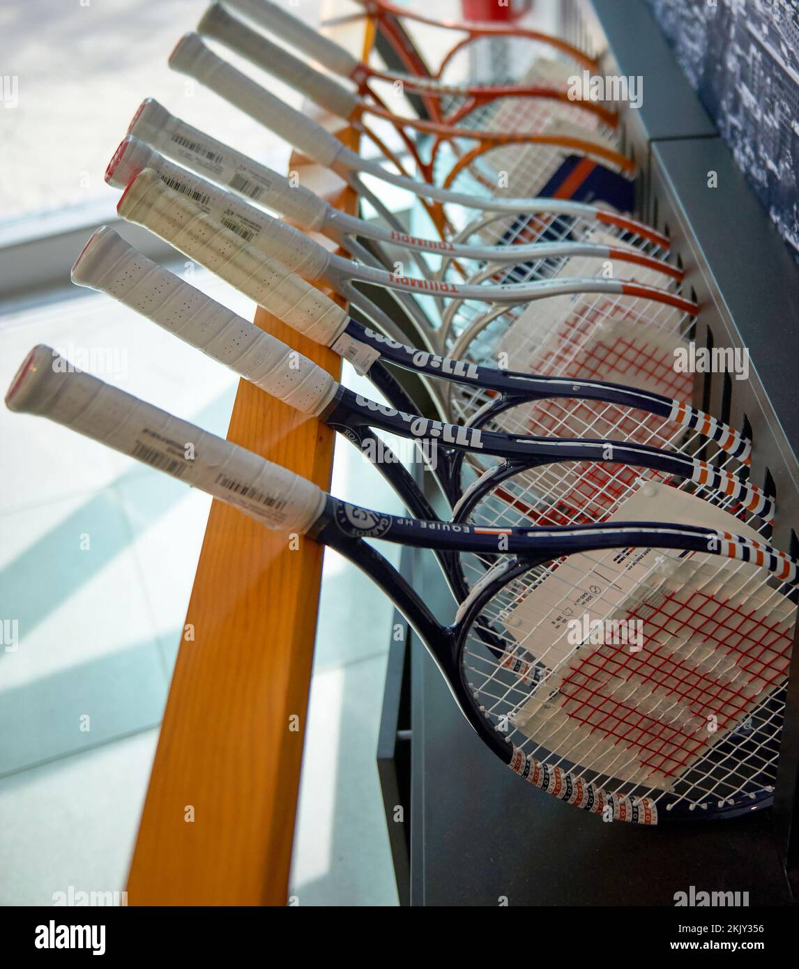 Souvenirs in the official store at Roland Garros tennis complex in ...