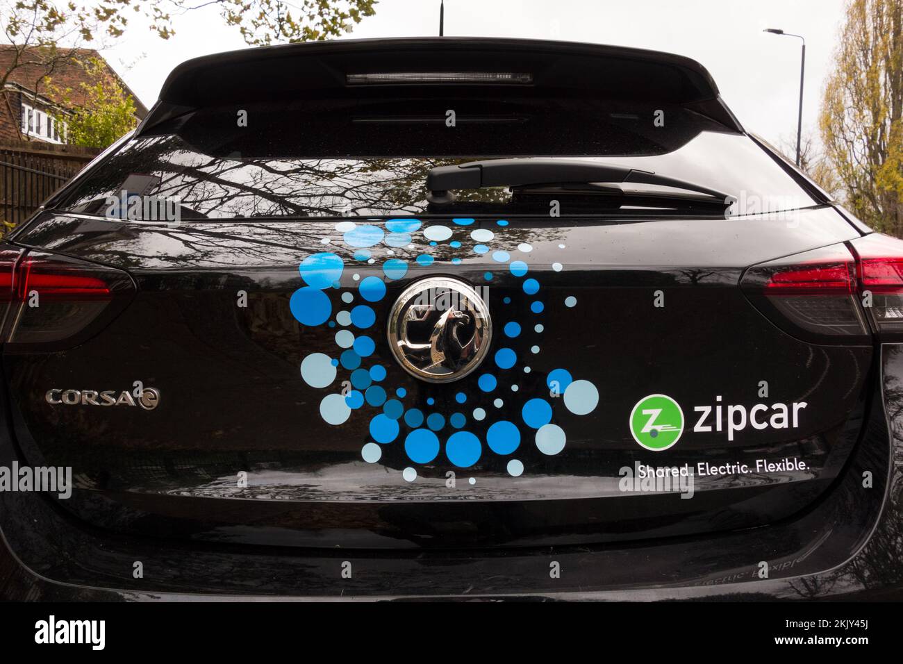 An electric powered Zipcar, an American car-sharing company, Vauxhall ...