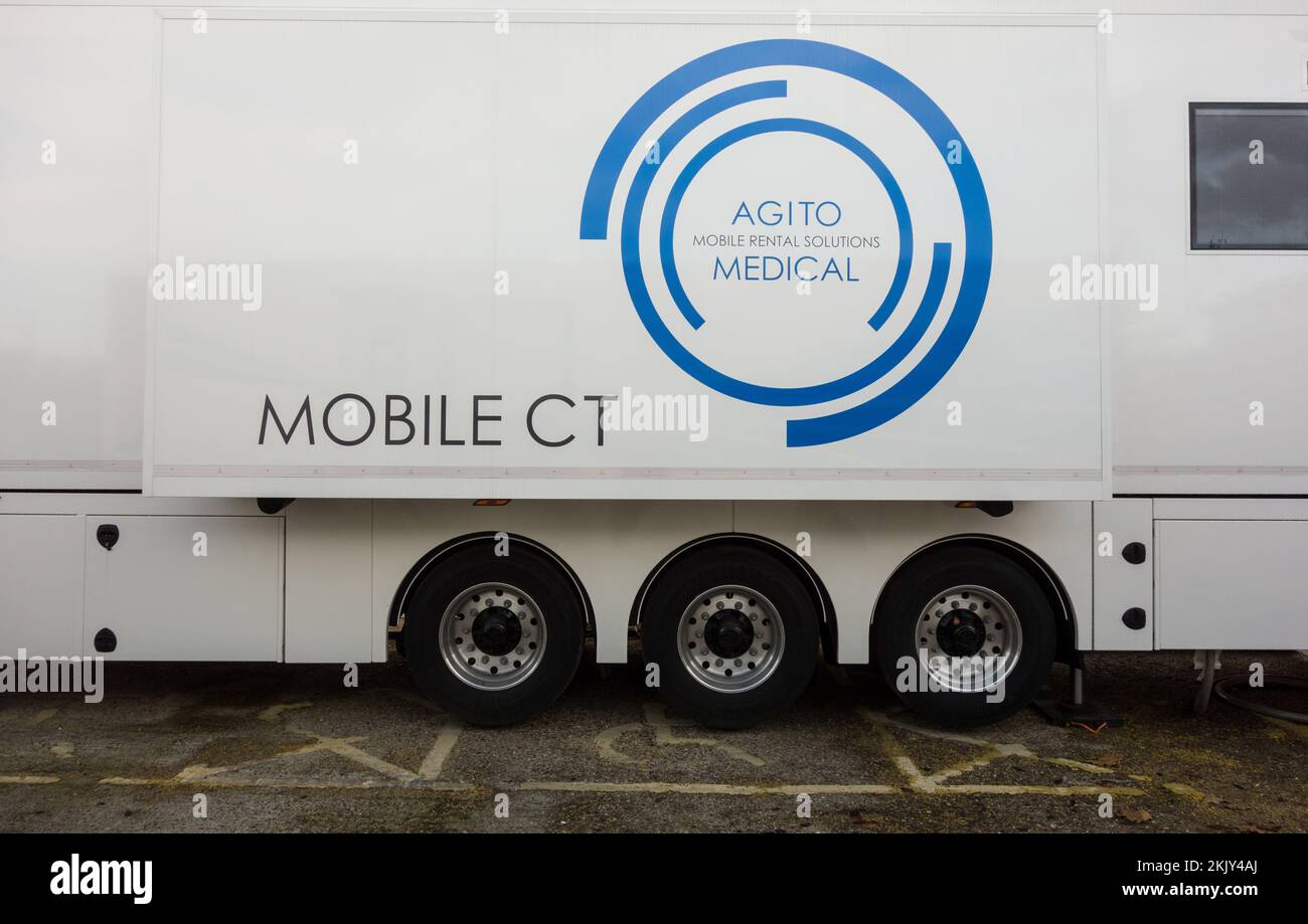 An Agito Mobile CT Scanner outside Queen Mary's Hospital, Roehampton ...