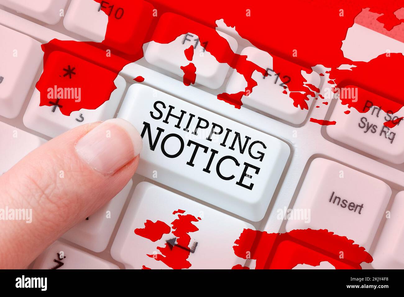 Sign displaying Shipping Notice. Concept meaning ships considered ...
