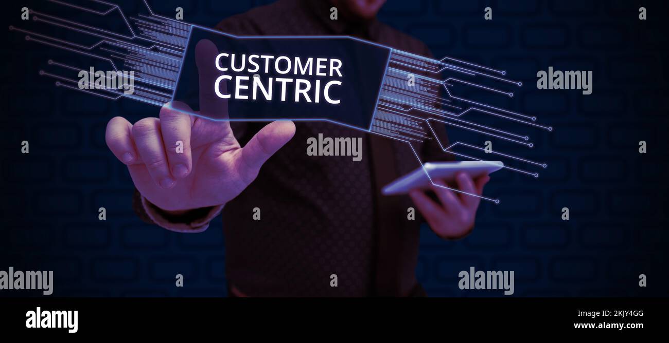 Conceptual Caption Customer Centric Business Idea Process Of Looking After Customers To Ensure