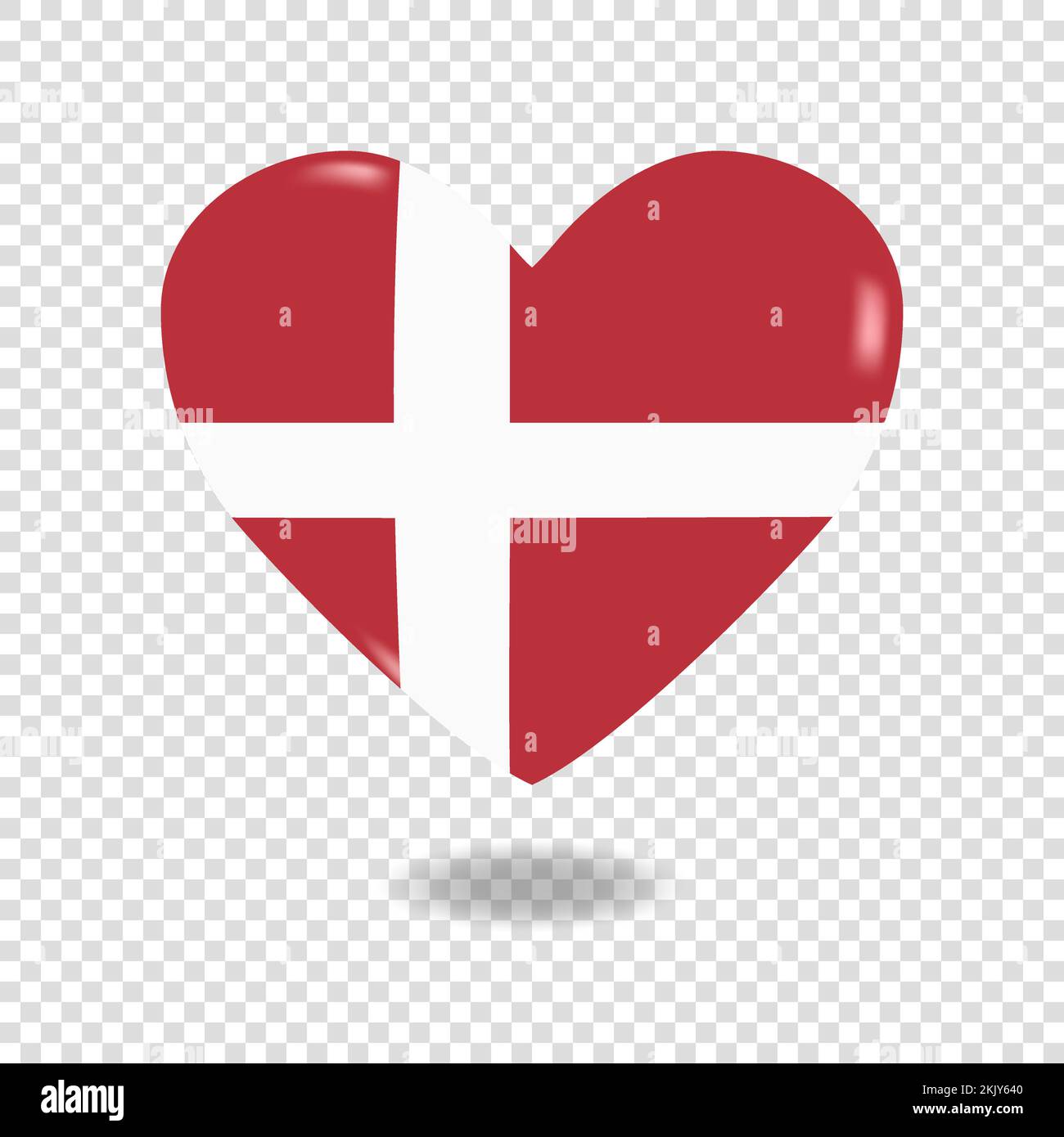 Volumetric heart of Denmark on checkered background denoting ...