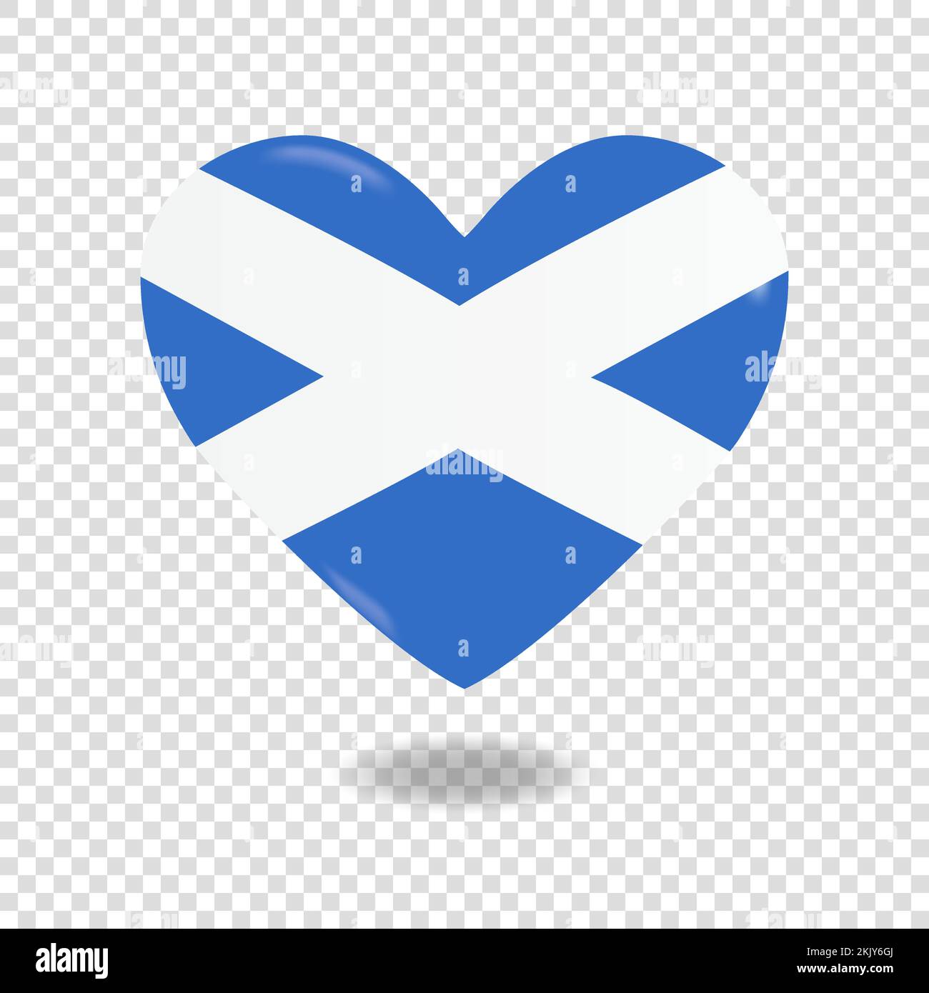 Volumetric heart of Scotland on checkered background denoting ...