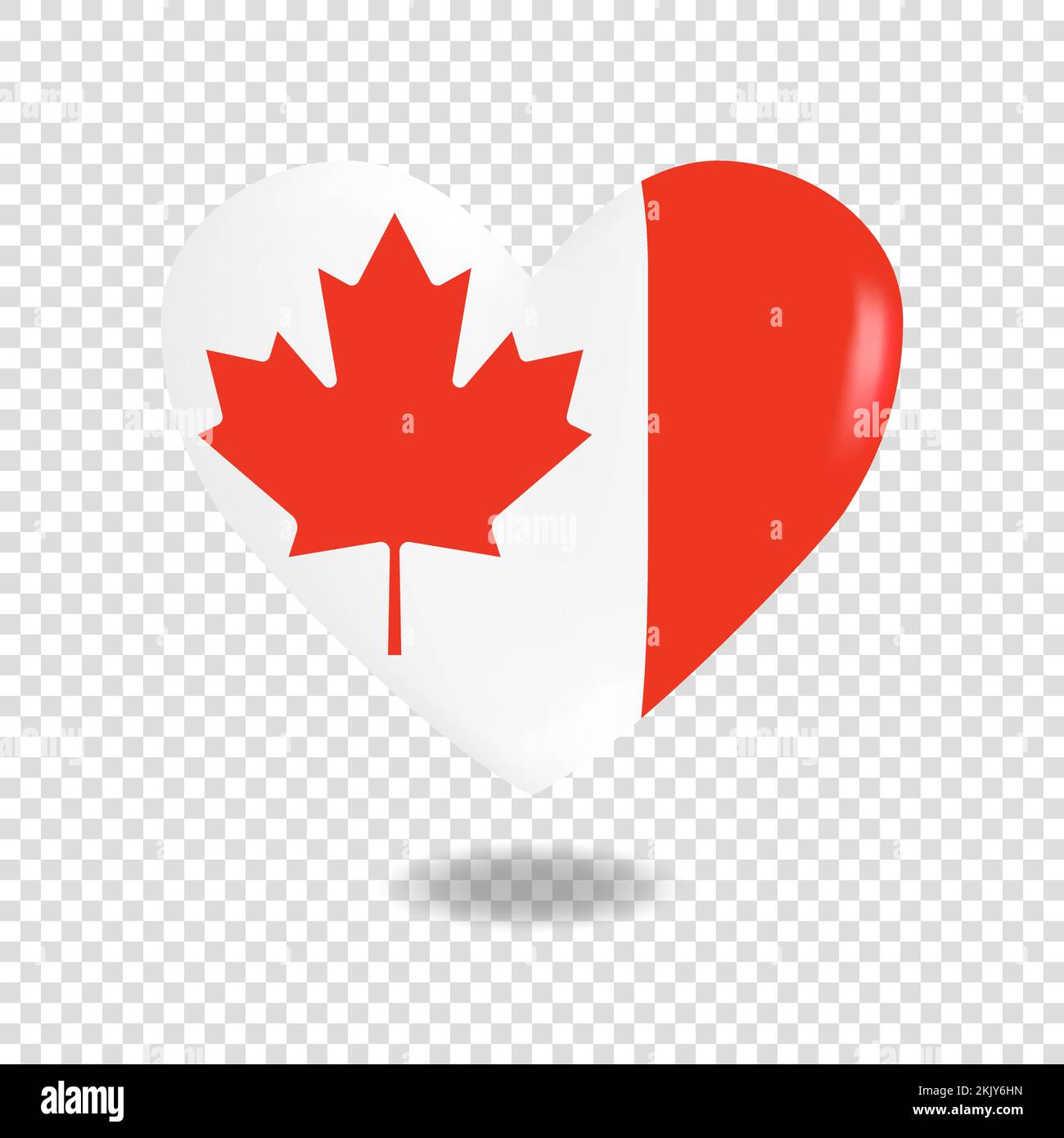 Volumetric heart of Canada on checkered background denoting ...