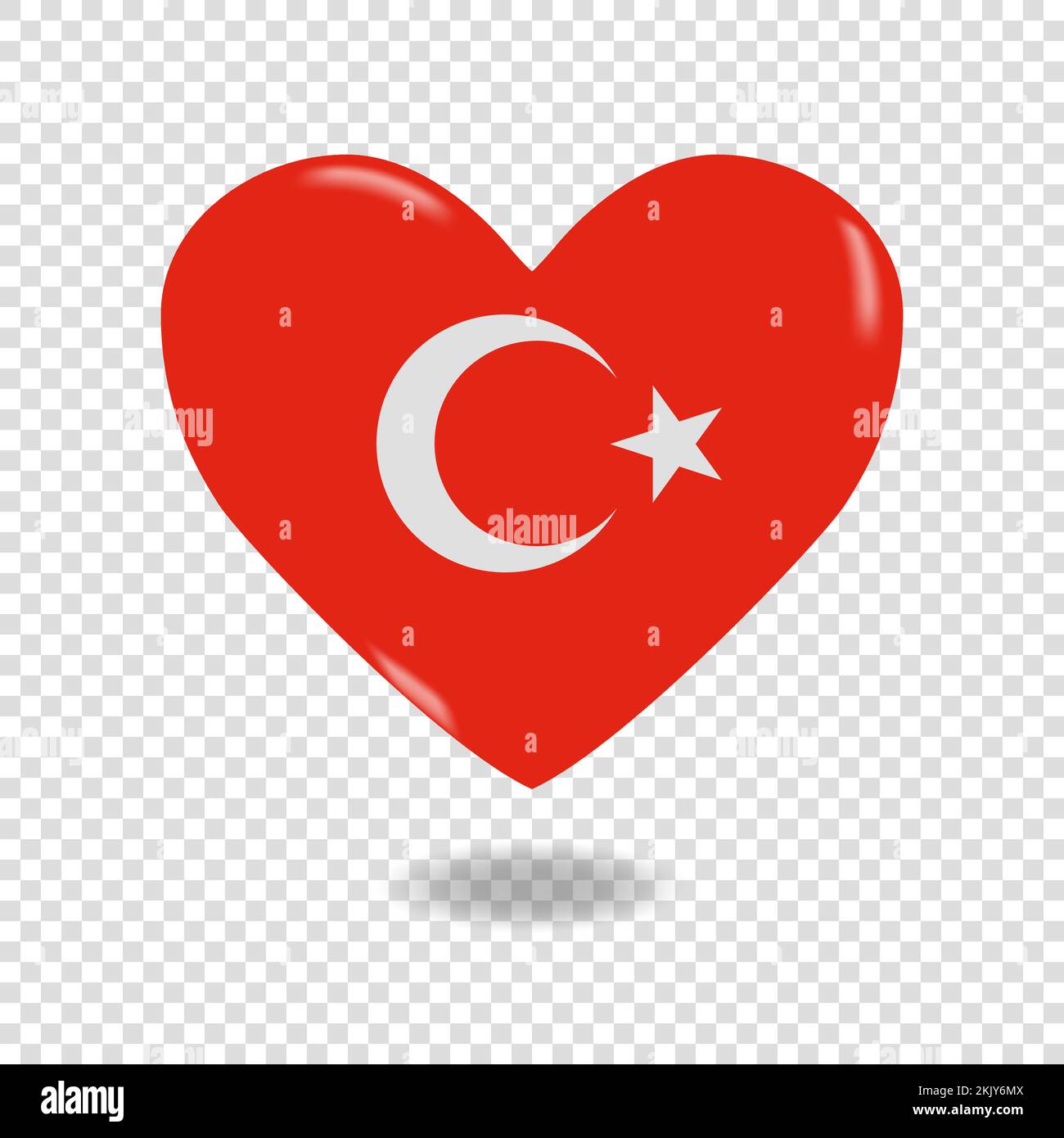 Volumetric heart of Turkey on checkered background denoting ...